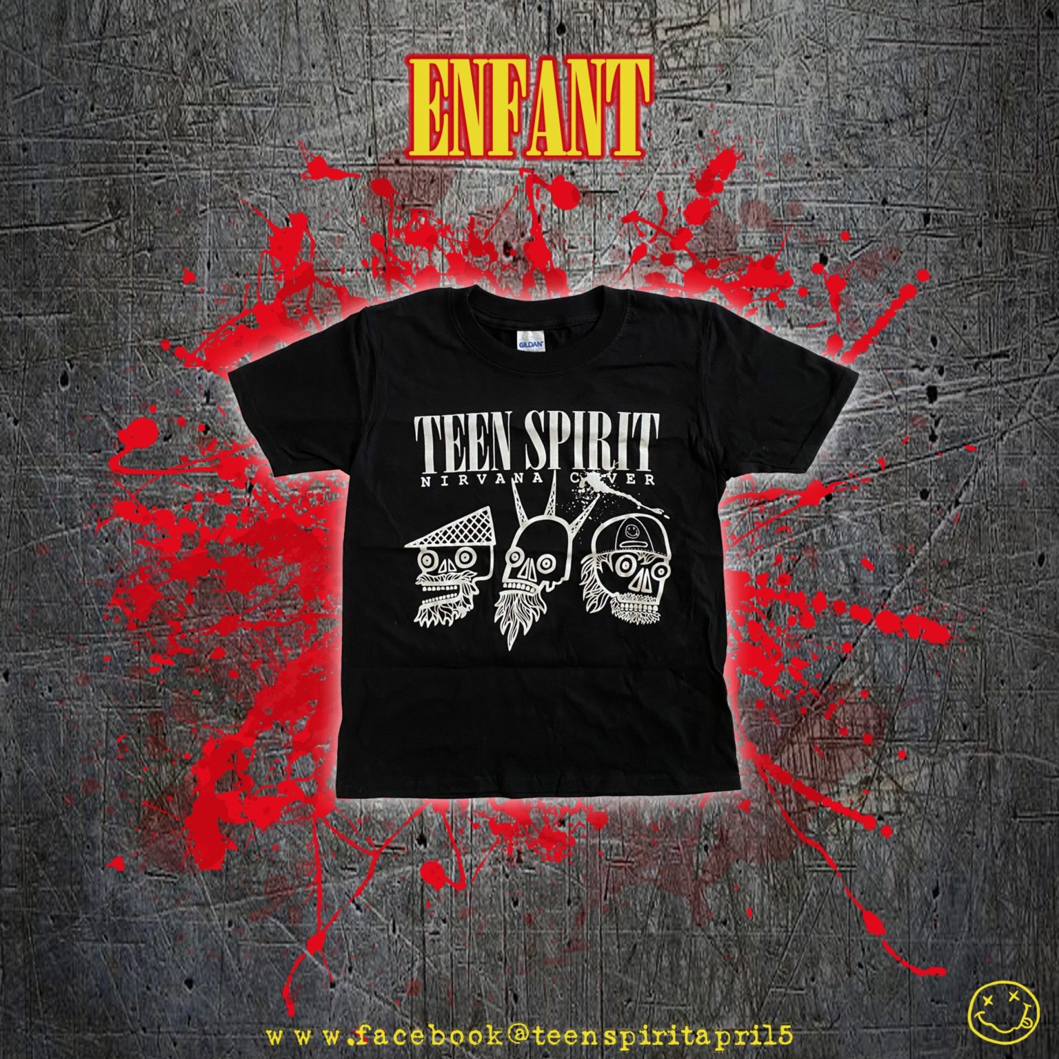 T-shirt TEEN SPIRIT enfant N&B - Dïe Morg SHOP
